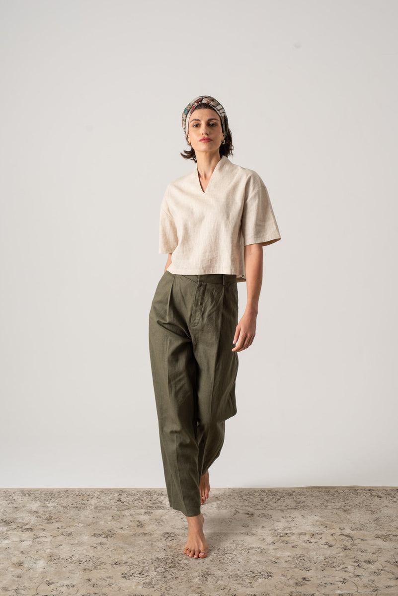Emil Linen Top Natural - LUXMII