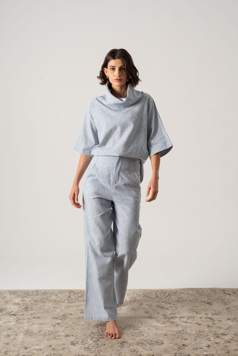Hanne Trouser French Blue Stripe – LUXMII