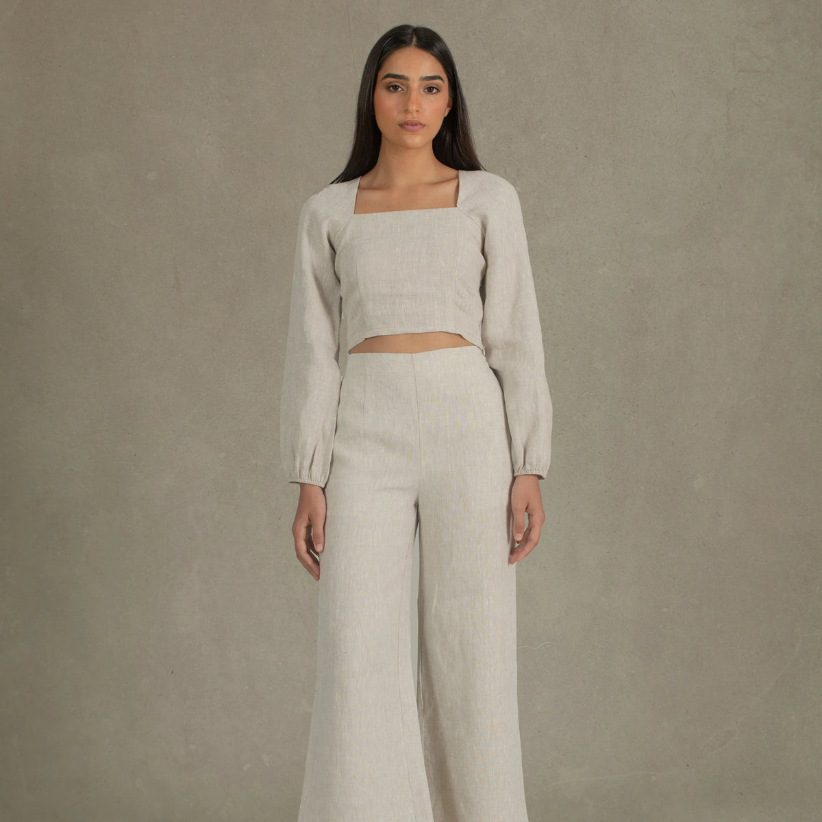 Agio Linen Top Natural Beige - LUXMII